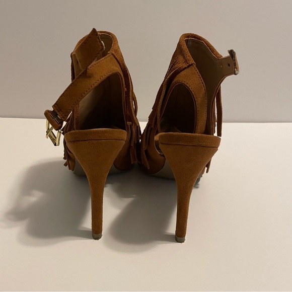 Charming Charlie | Shoes | Charming Charlie Brown Fringe Heel With ...
